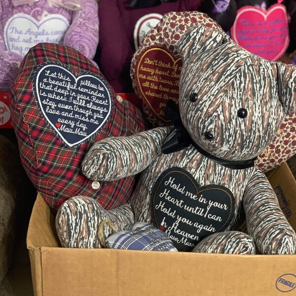 HEART SHAPED MEMORY Patch, 5x5 Large Memory Bear, Memory Pillow Patch ...