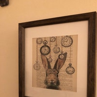 White Rabbit, Alice in Wonderland, Clock Rabbit Print, Rabbit Art ...