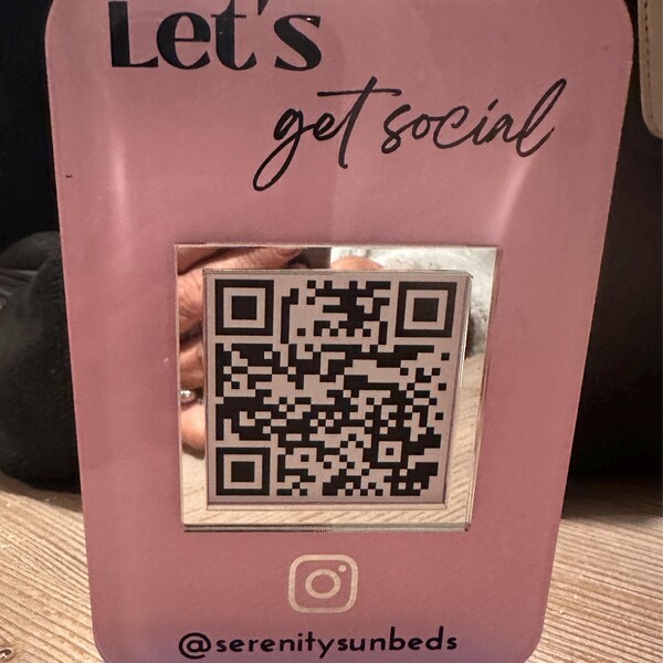 Mini Single QR Code Business Sign & Stand | Social Media| Scan to Pay ...