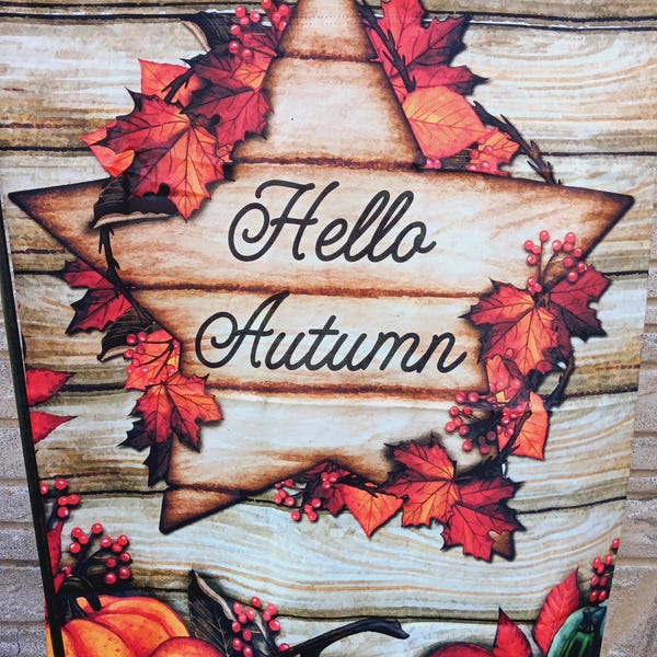 Welcome Yellow House Primitive Garden Flag Outdoor Decorative Yard ...