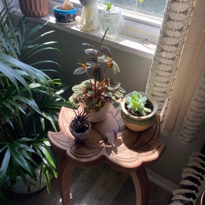 Lotus Flower, Plant Stand, Plant Stool, Plant Shelf, Side Table, Gift ...