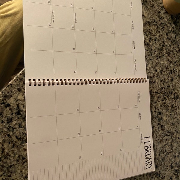 2 Year Large Monthly Spiral Planner - Start Any Month / 2 Pages per ...