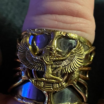 Ancient Egyptian Maat and Eye of Ra Rings. - Etsy
