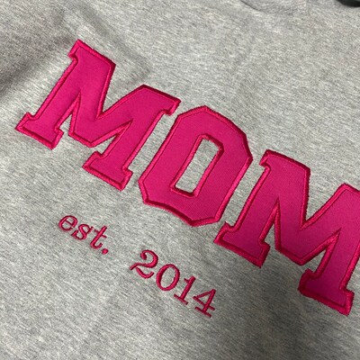 Mom Applique Machine Embroidery Design, Mom Applique Design, Mom ...