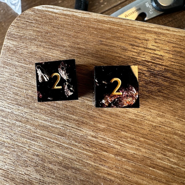 The Gods Are Athirst - Red and Black Handmade Resin Sharp Edge Dnd Dice ...