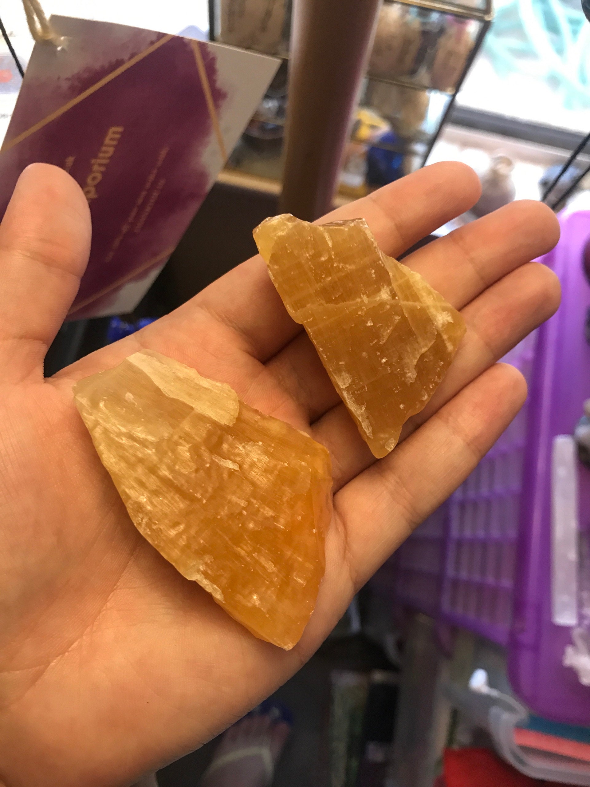 Honey Calcite Rough Natural Stone, Large 1' - 2 Choose How Many Pieces ...