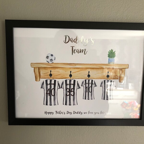 Personalised Football Print - Grandads Dream Team - Football Print ...