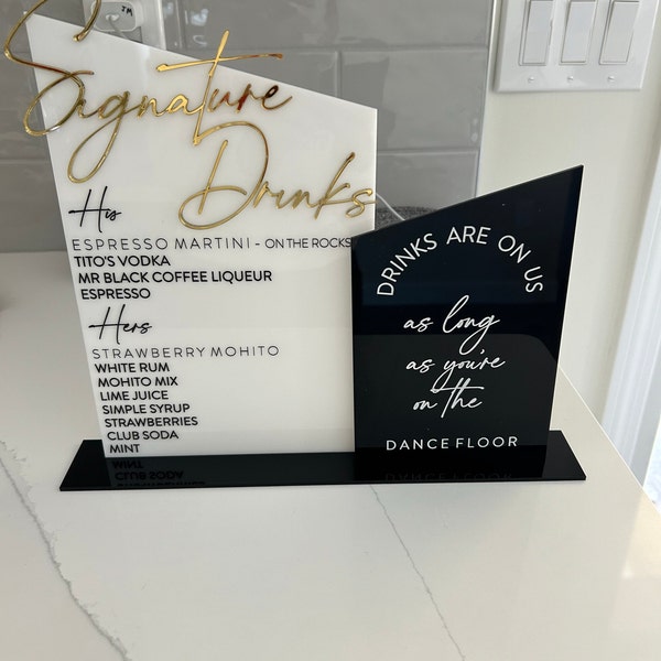 Signature Drinks Bar Sign, Wedding Bar Sign, Reception Bar Sign ...