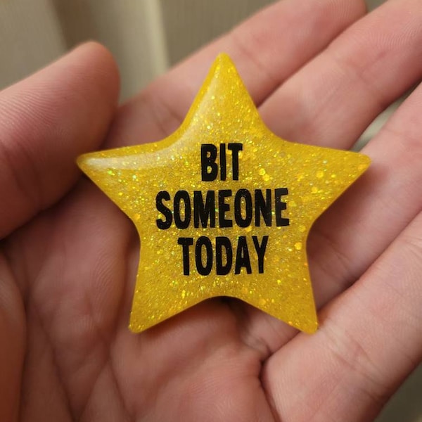 Gold Star Custom Resin Pins, Novelty Pins, Custom Text Pins, Quirky ...
