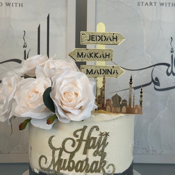 Hajj Mubarak Cake Topper, Happy Eid, Hajj,ramadan,glitter Cake Topper ...