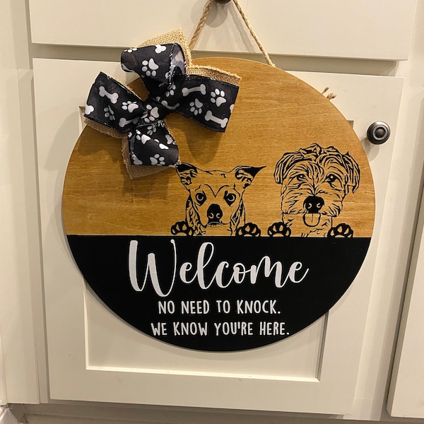 Personalized Pet Welcome Door Hanger, Custom Dog Cat Sign - Etsy