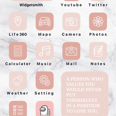 180 Ios 14 App Icons Pack Aesthetic, Neutral Colors, Pink, iPhone Icons ...