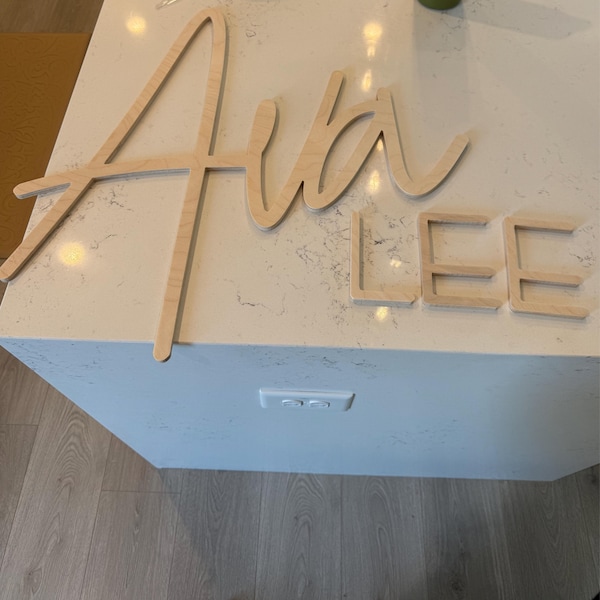 Custom Wood Baby Name Sign Letter Wall Art Kids Room Art Wall Art for ...