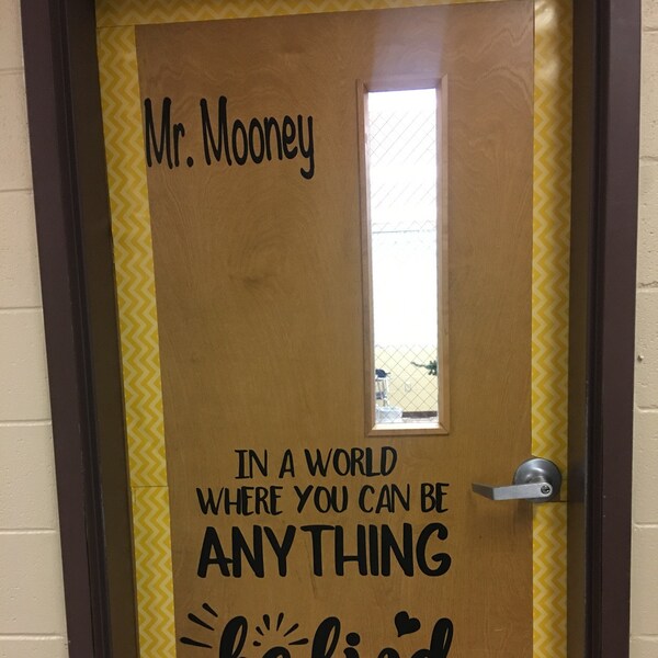 In a World Where You Can Be Anything Be Kind Classroom Door Vinyl Wall ...