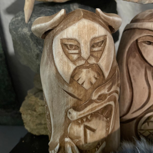 Wooden Loki Statue. Beautiful Statue Loki. Scandinavian Gift Statuette ...