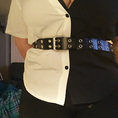 Black and White Goth Long Shirt,contrast Two Tone Top, Oversized Half ...