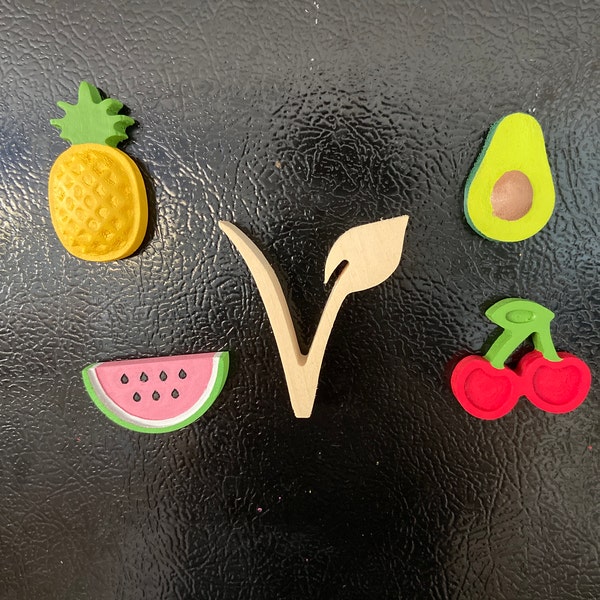 Fruit Magnets, Vegan Magnet, Banana Magnet, Pineapple Magnet, Avocado ...