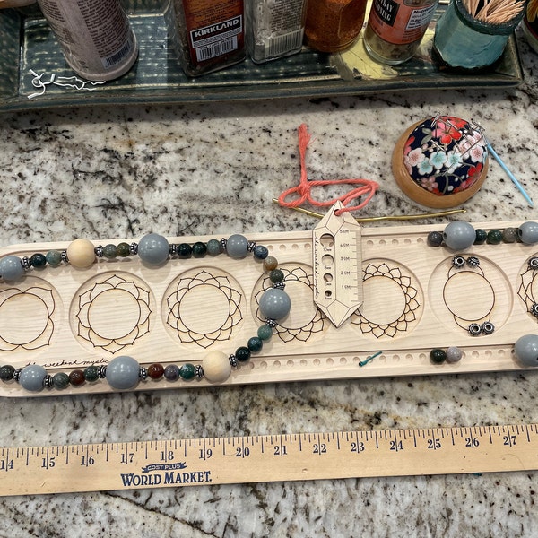 Solid Wood Chakra Mala-making Board - Counts 108 Beads FOR You! - Etsy