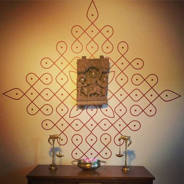 Kolam in Half Wall Sticker, Wall Decal, Decor for Home, Studio ...