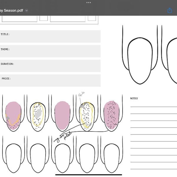 Nail Art Planner Toe Nail Templates, Procreate & Goodnotes Templates - Etsy