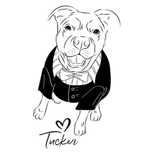 Custom Dog Outline, Dog Portrait INK, Pet Tattoo Commission, Line Art ...