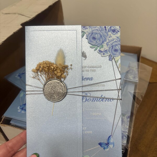 Gold Mirrored Wedding Invitation, Custom Cut Mirrored Wedding ...