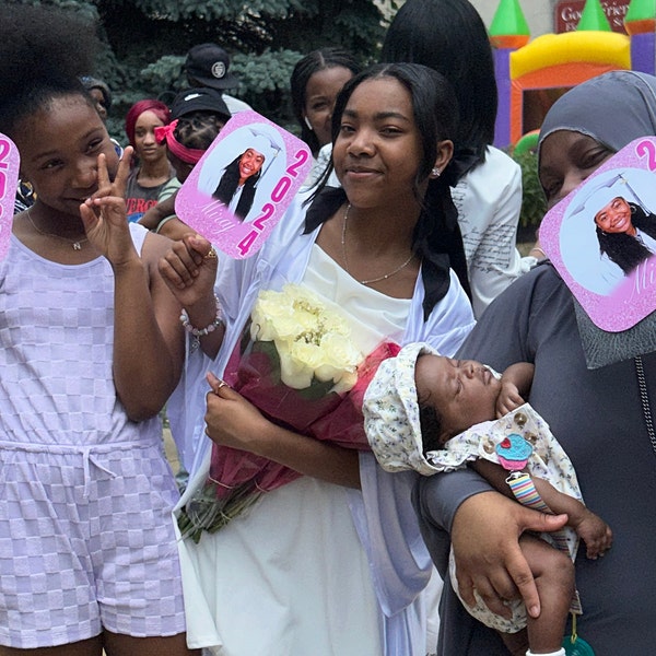 Custom Graduation Photo Fan| Personalized Graduation Fan| Grad Paddle ...