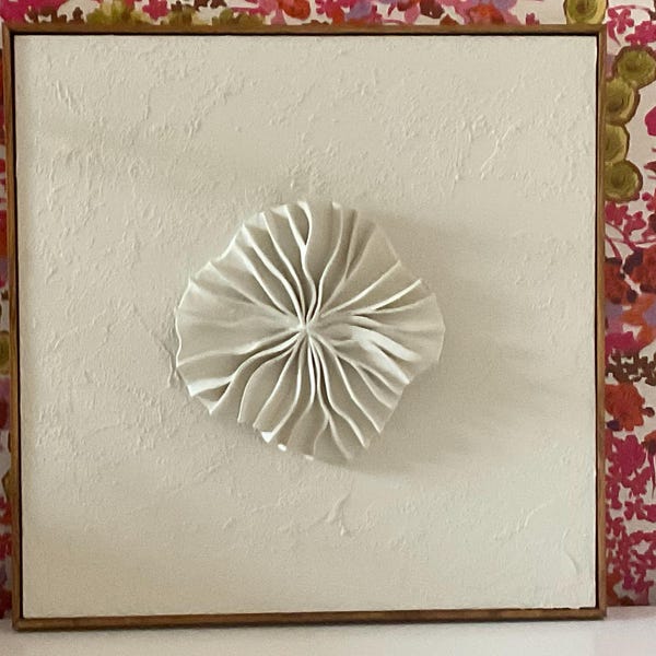 Set of 3: Handmade Clay Sculpture Painting - Organic Texture Relief ...
