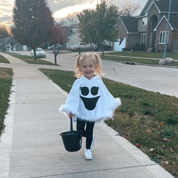 Ghost Boo Happy Girly Lashes Halloween Poncho - Ghost Poncho - Ghost ...