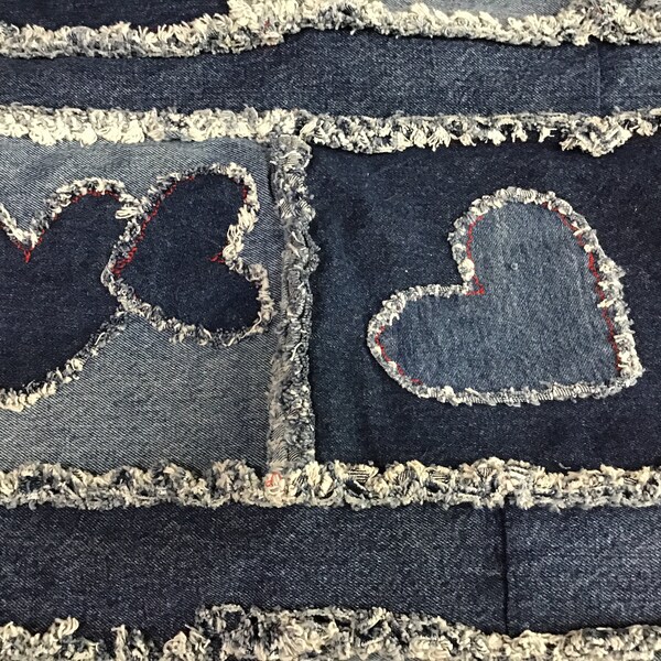Off the Wall Denim Rag Blanket - Etsy