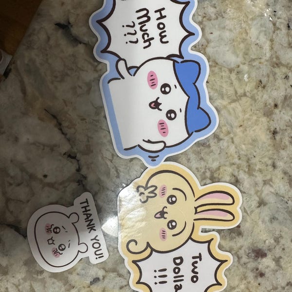 Chiikawa Usagi Sticker: "two Dolla!" Waterproof Vinyl Die-cut - Etsy