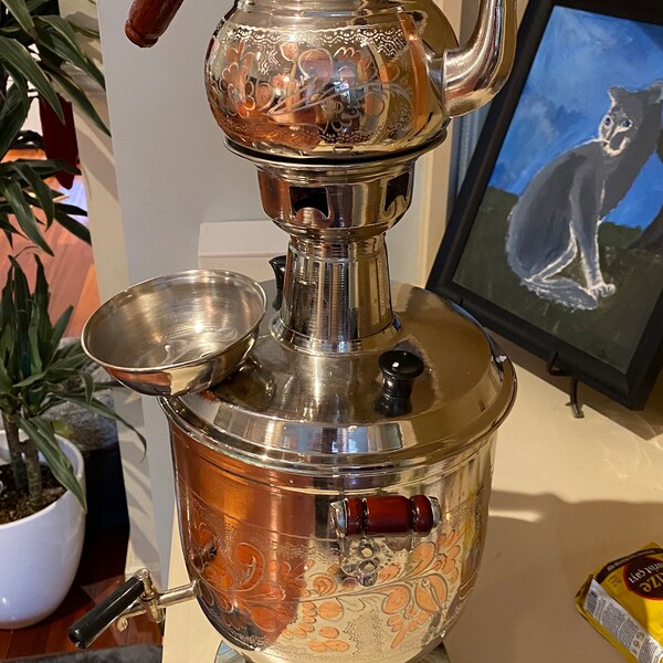 2,5 Coal Burned Copper Samovar Turkish Copper Samovar, Handmade Samovar ...