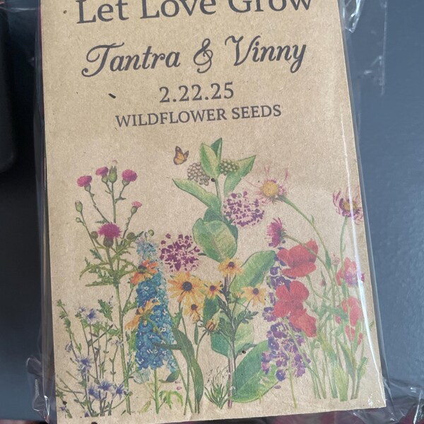Wildflower Seed Packet Wedding Favors With Seed Included Personalized ...