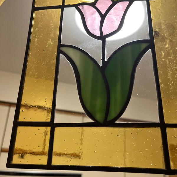 Art Deco, Purple Glass, Stained Glass Panel, Window Panel, Mission - Etsy