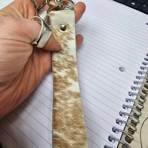 7 Cowhide Wristlet Keychain 4 Leather Hide Colors Bridesmaid Gift ...