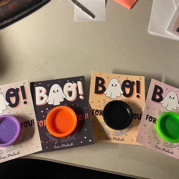 Halloween Play-doh Card | BOO! Halloween Gift Tag | Canva Template ...