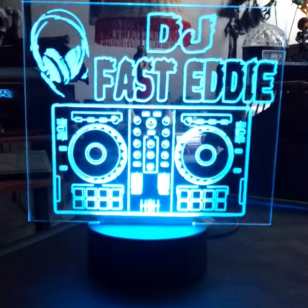 DJ Board Night Light, Personalized Free, LED Night Lamp, With Remote ...