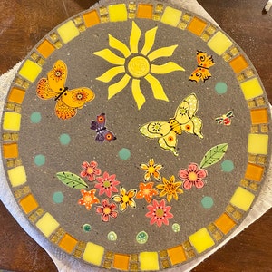 Ceramic Sun Face With Sun Rays, 11 Pcs, Bright Yellow, Whimsical Aztec ...