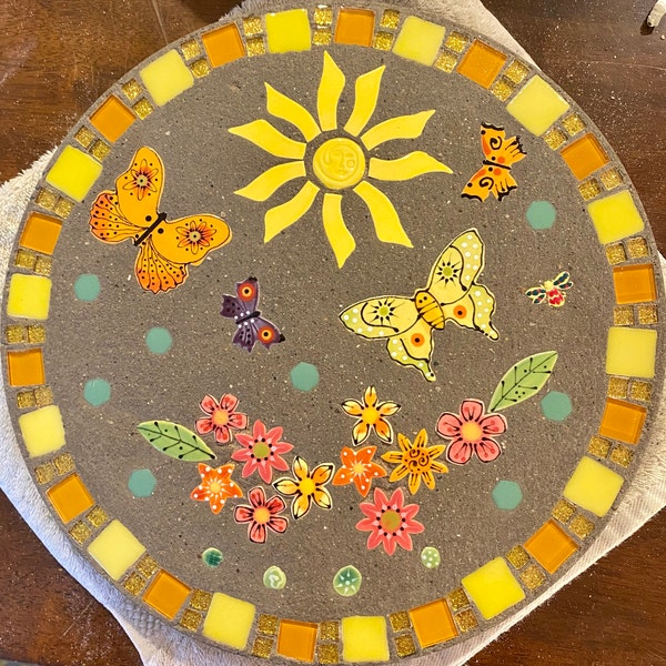 Ceramic Sun Face With Sun Rays, 11 Pcs, Bright Yellow, Whimsical Aztec ...