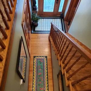 FLOORCLOTH Buttons Hand Painted Canvas Rug COUNTRY PRIMITIVE 6'x8' - Etsy