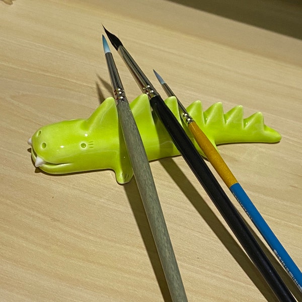 Ceramic Crocodile Brush Rest, Calligraphy Pen Rest, Paintbrush Rest ...