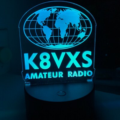 Ham Radio Lighted Globe Callsign Display LED Amateur Radio Operator NOW ...