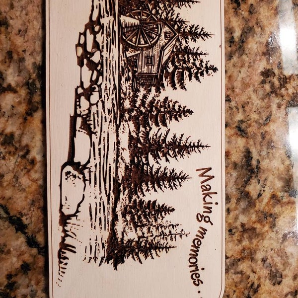 Laser Engrave File Valley Cabin Svg, Mountain Creek Scenic Lake Nature ...