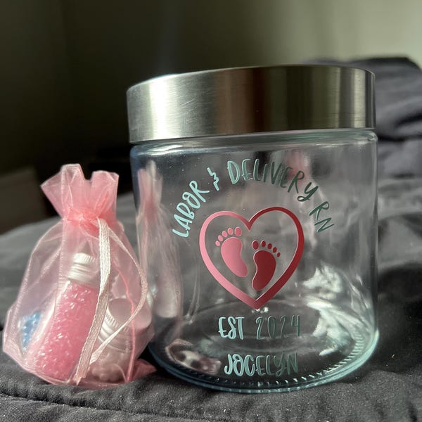 Birth and Delivery Tracking Jar With Beads- Personalized for Labor ...