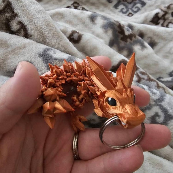 3D Printed Crystal Dragon Keychain - Tadling Dragon - Etsy