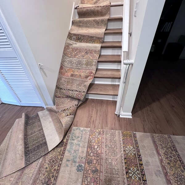 Flatweave Cotton Rug, Striped Stair Runner, Hand Loomed Rug ...