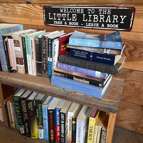 Lending Library Sign - Reading Community Share Library Sign - Book ...