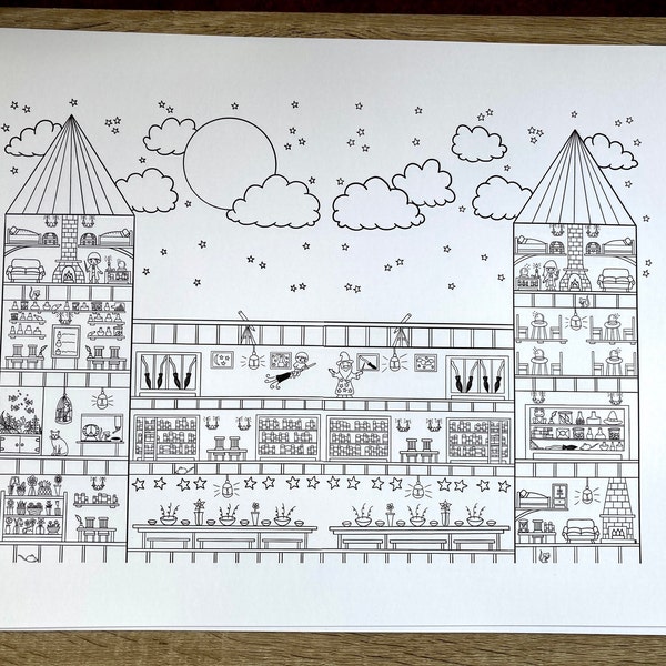 Hidden Gnomes in Shed - Printable Adult Coloring Page - Instant ...