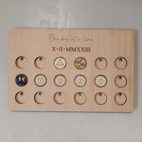 Personalised Serenity Prayer Recovery Token Display, Recovery Tokens ...