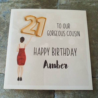 Personalised 21st Birthday Card to Best Friend Girls Twenty First ...